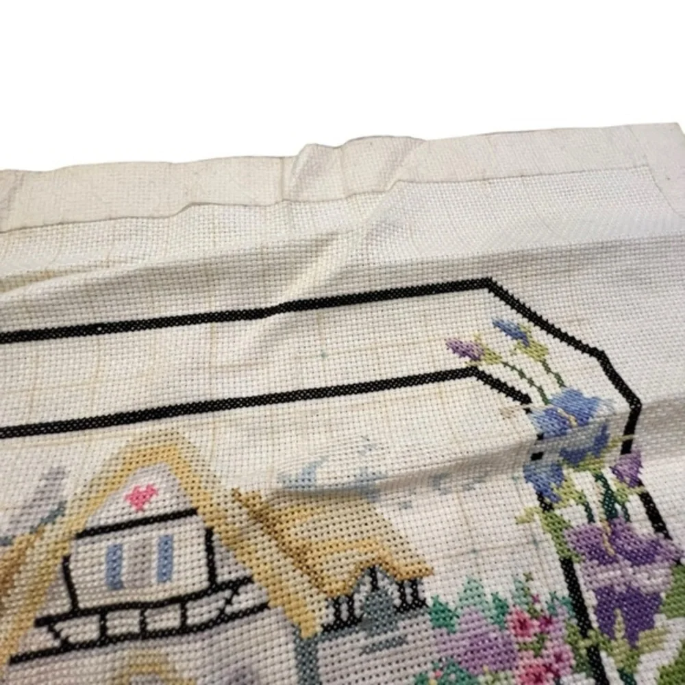 Bucilla | Art | Bucilla Cream Cottage Needlepoint Panel With Pastel ...